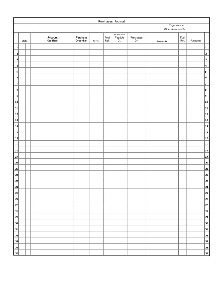 Purchases Journal - Periodic Inventory System | PDF | Accountability ...