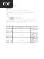 Seed Germination Experiment Report | PDF | Seedling | Seed