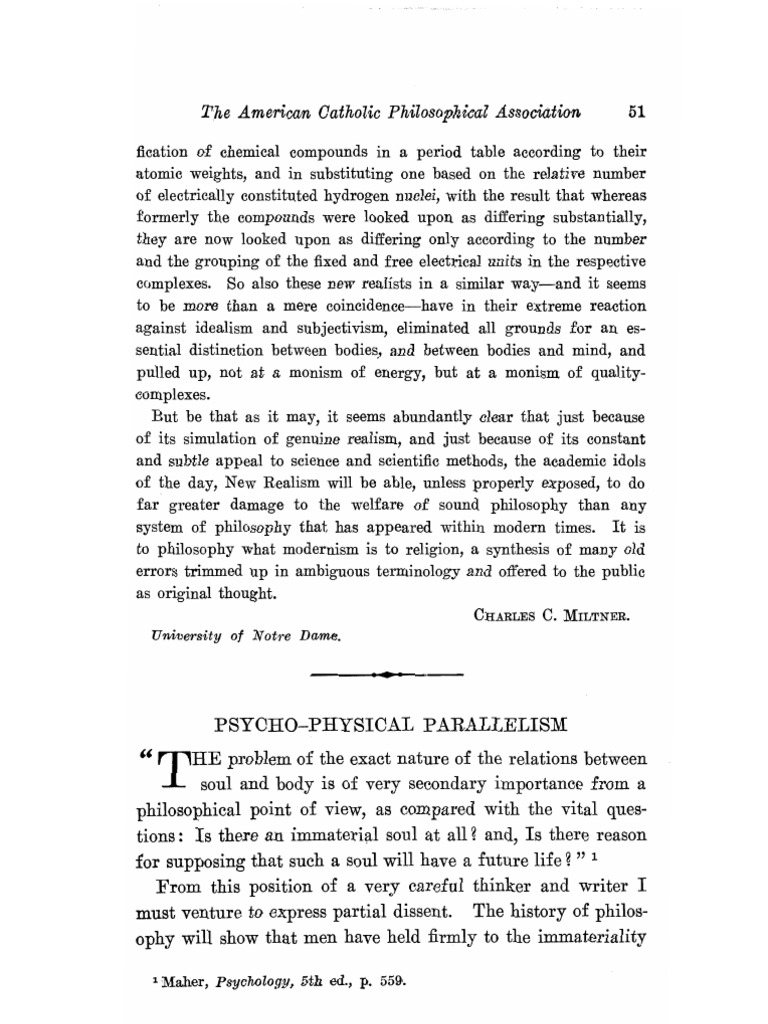 Psychophysical Parallelism | PDF | Reality | Causality