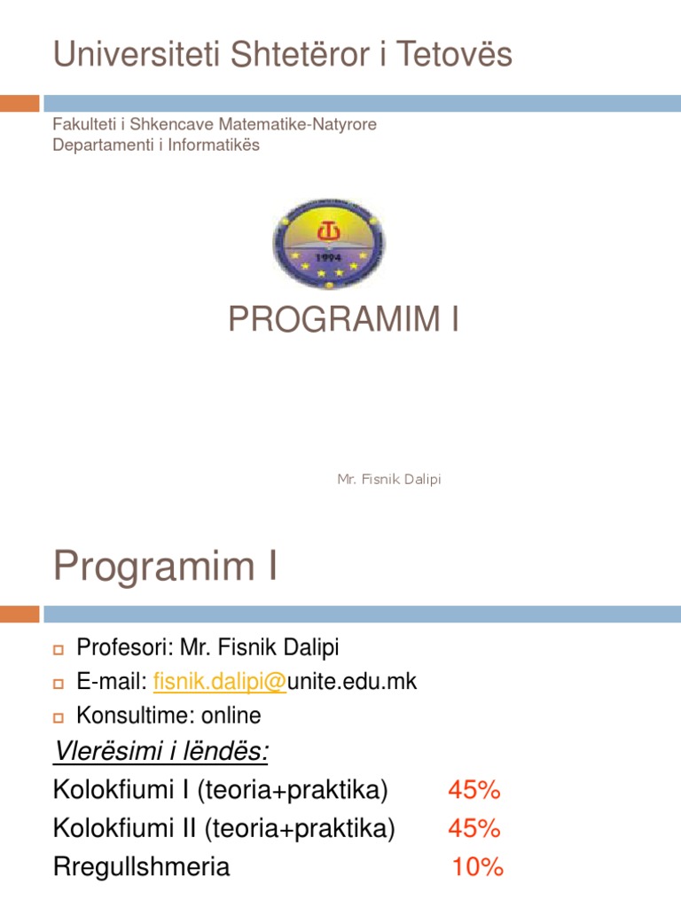1 Programim I | PDF