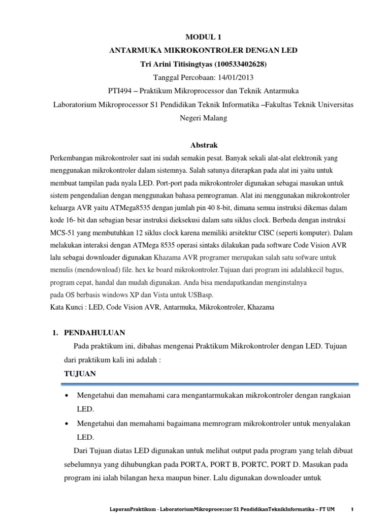 Mikrokontroler Dan Teknik Antar Muka 1 | PDF | Komputer