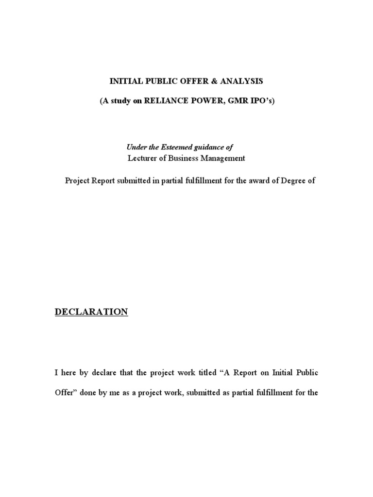 Initial Public Offer & Analysis | PDF | Business