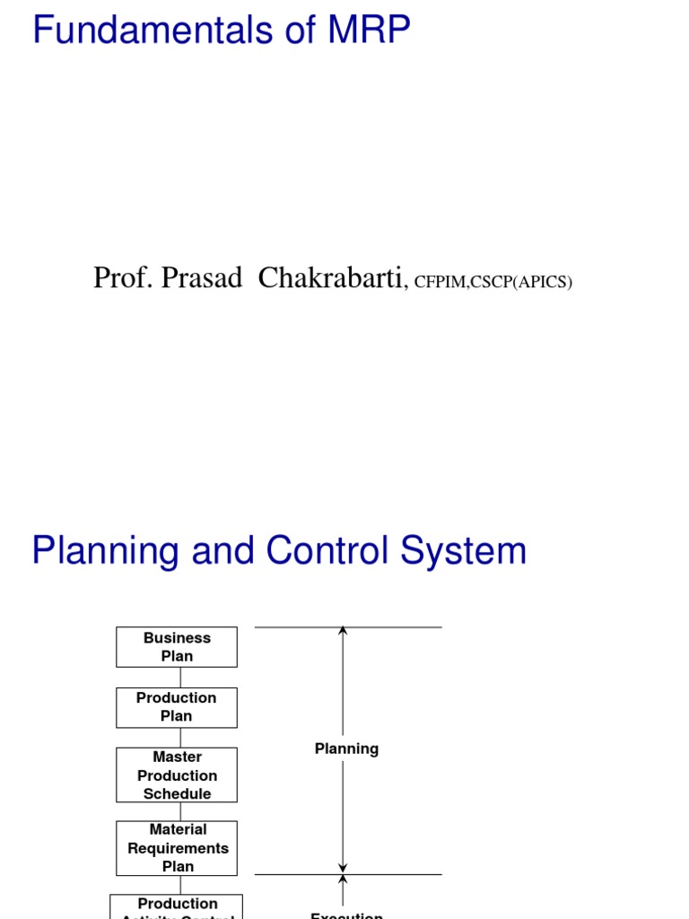 MRP Basics | PDF | Operations Management | Information Management