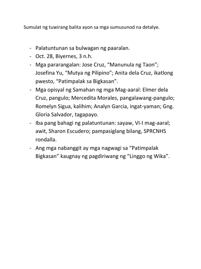 News Writing Activity 3 PDF