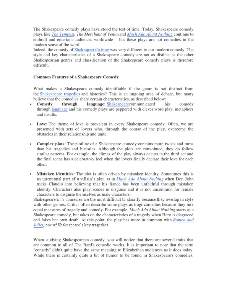 58.the Shakespeare Comedy | PDF | William Shakespeare | Comedy