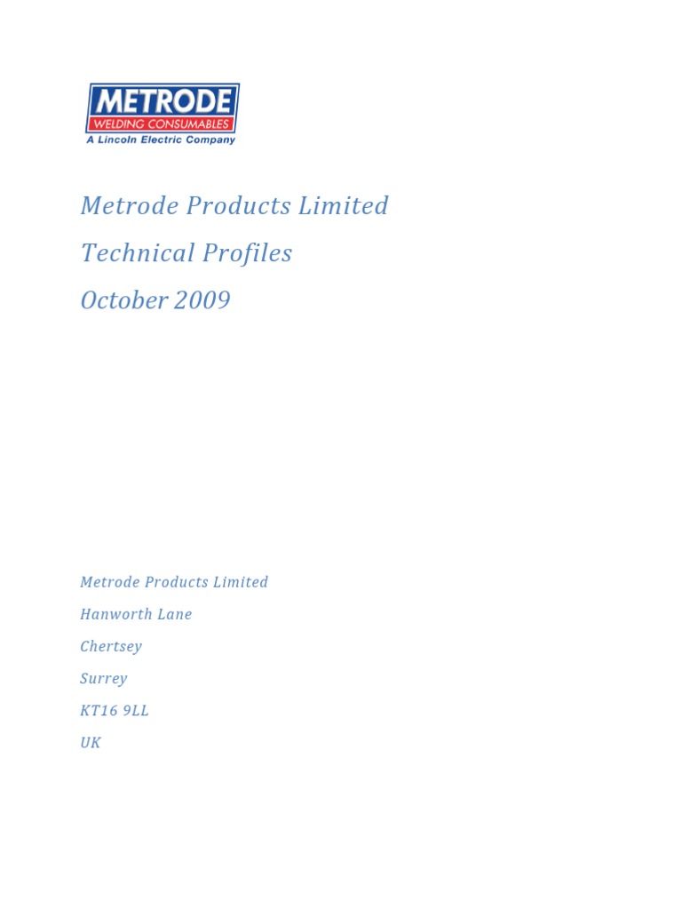 Metrode P92TP Welding Consumables | PDF | Welding | Construction