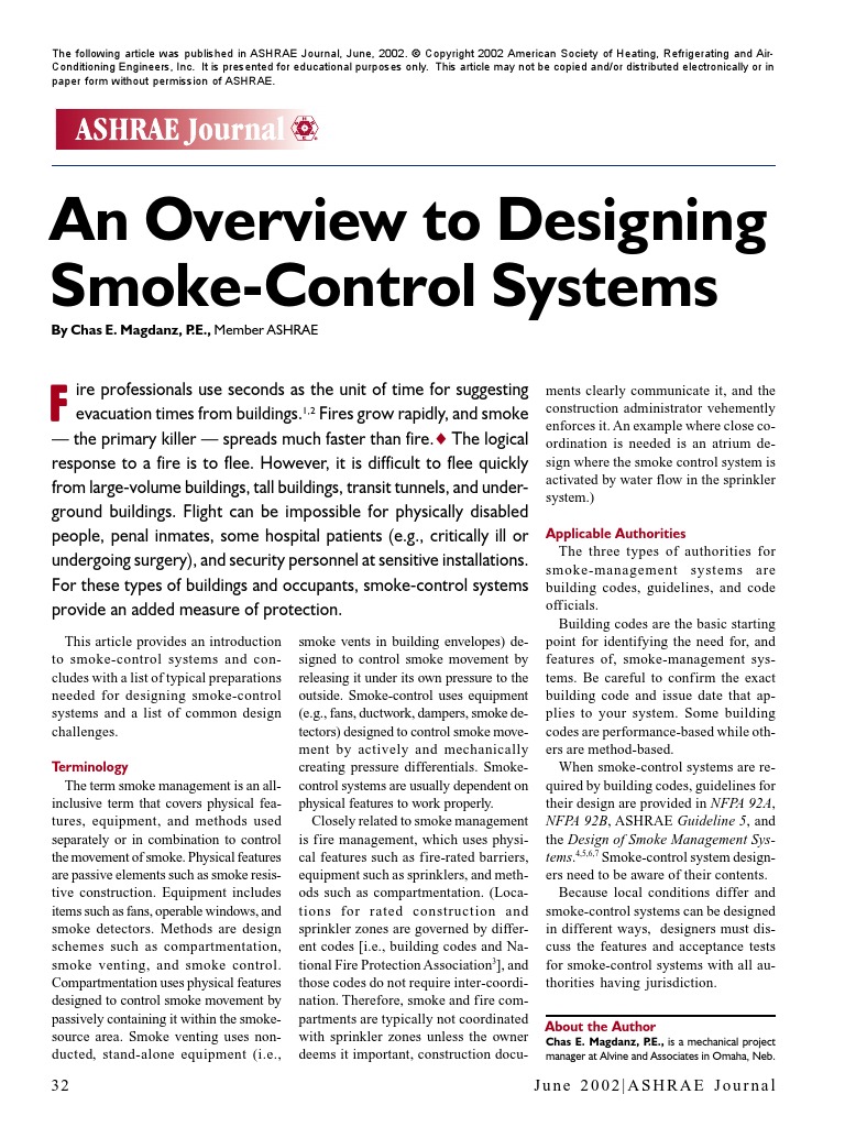 Overview of Smoke Control System Design | PDF