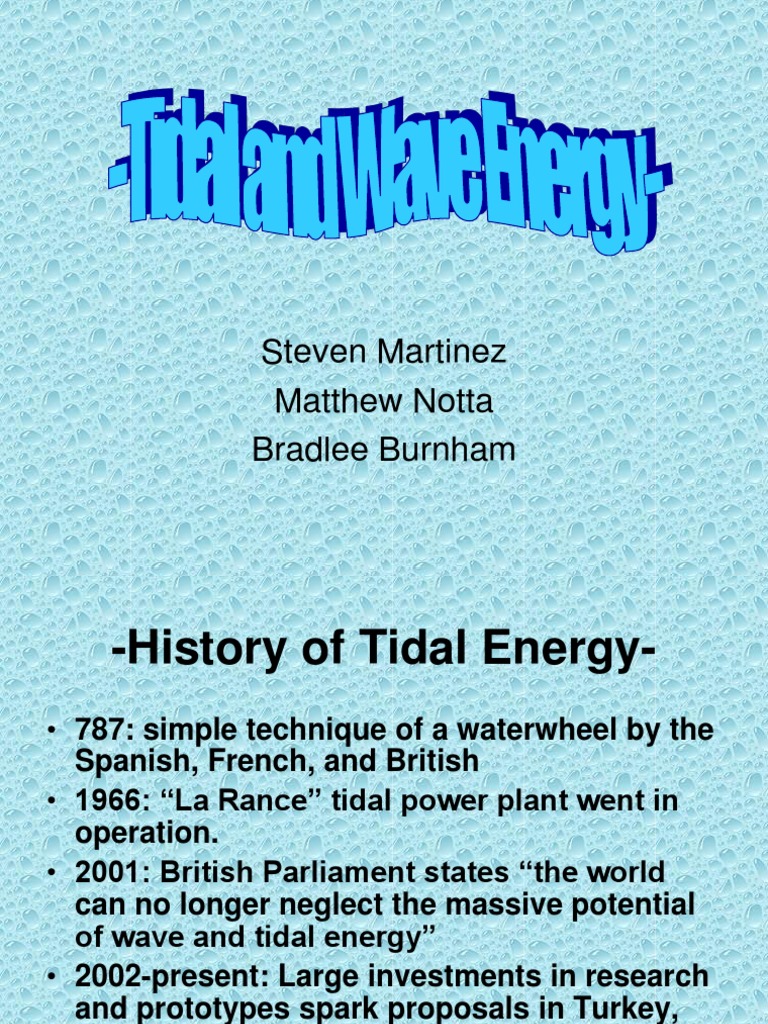Tidal and Wave Energy | PDF