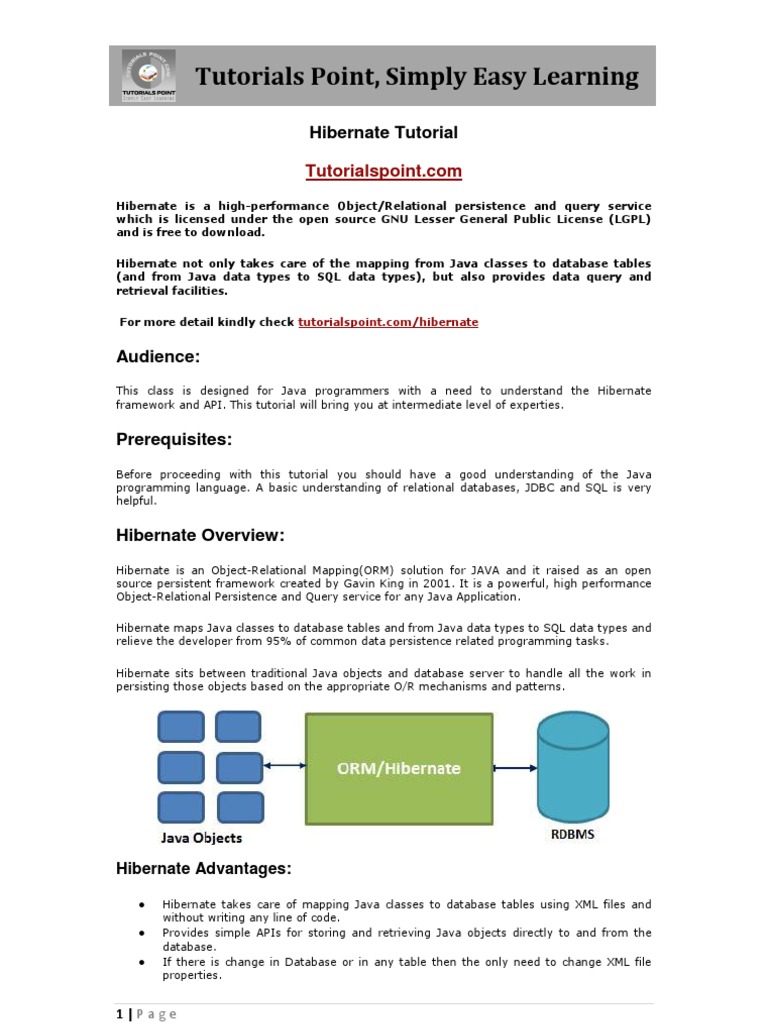 Hibernate Tutorial | PDF | Object Relational Mapping | Databases