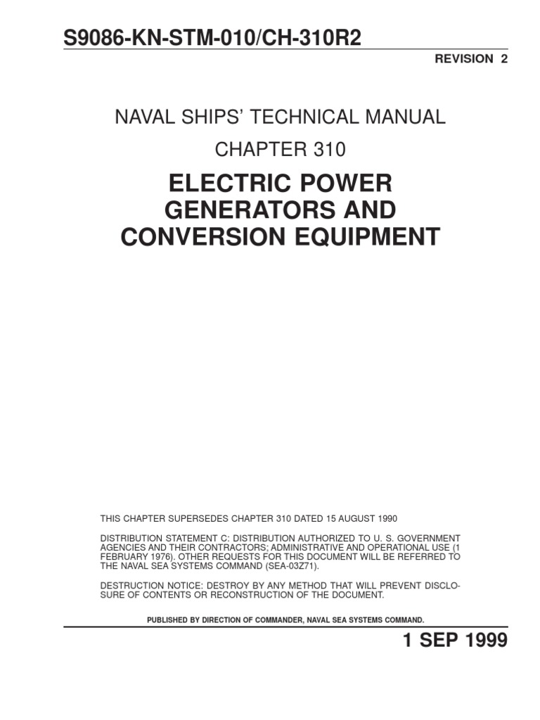 Navy Electrical Power Generating Equipment | PDF | Electric Generator ...