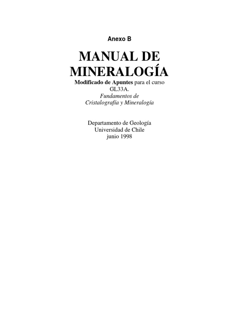 Manual de Mineralogia Univ. Chile PDF | PDF