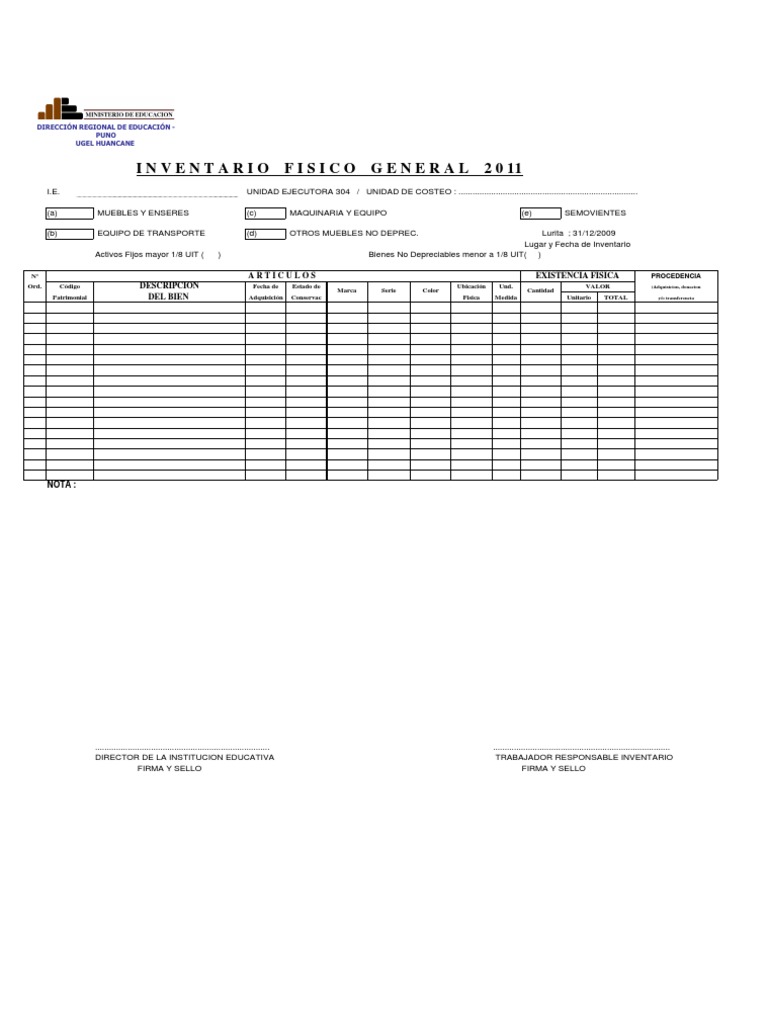 Formato de Inventario | PDF