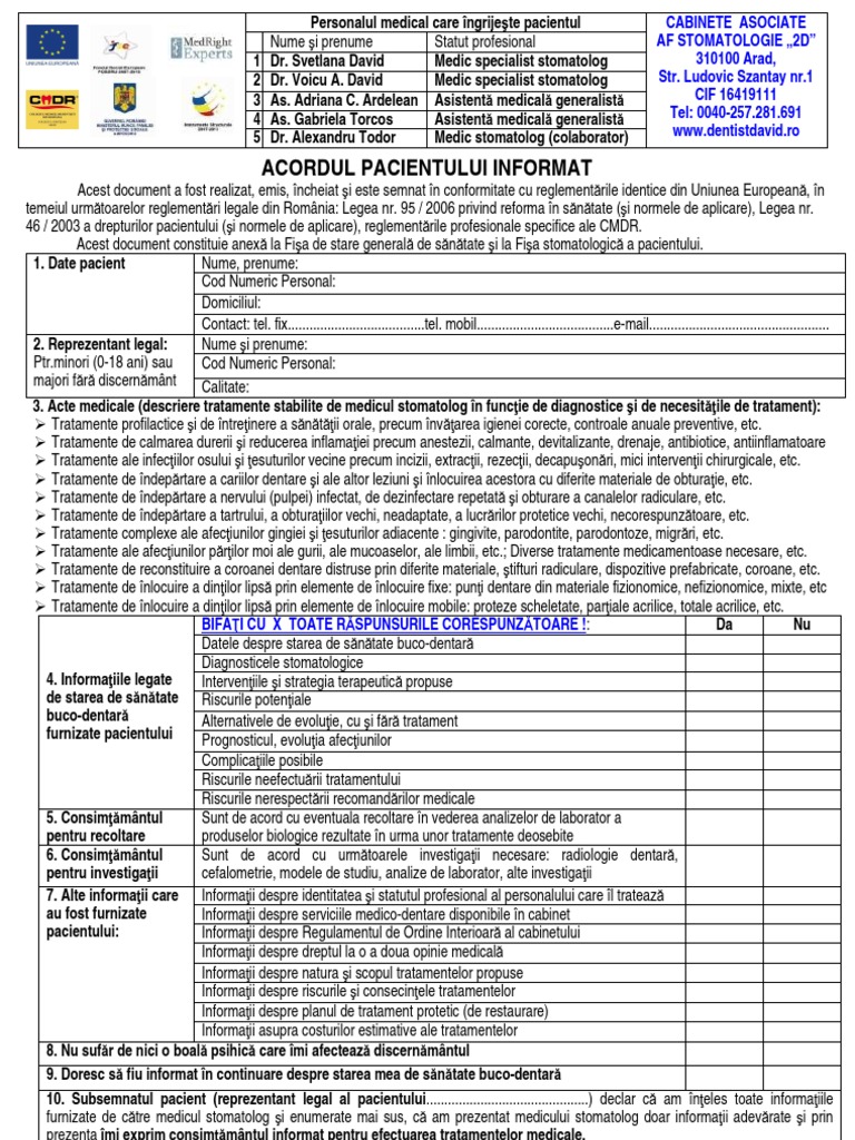 Acordul Pacientului Informat | PDF