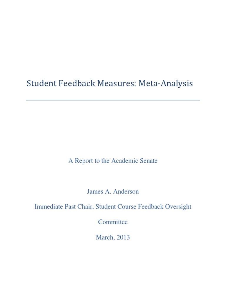 Student Feedback Measures Analysis | PDF | Course Evaluation ...