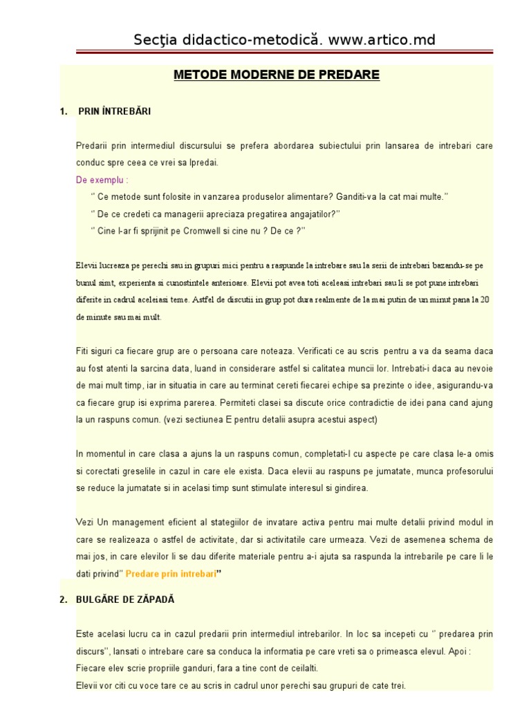 42 Metode de Predare | PDF