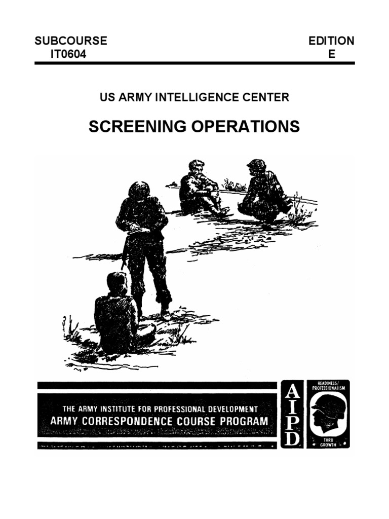 Army Interrogation Screening Operations | PDF | Business | Computers
