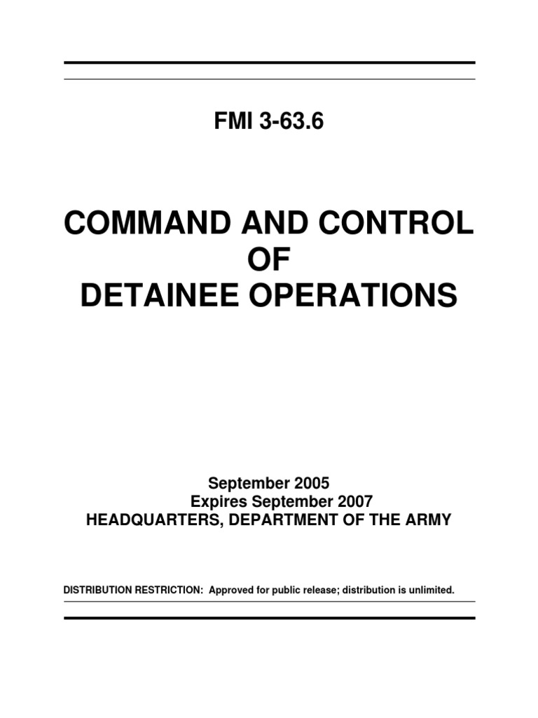 Army Command & Control of Detainee Ops | PDF | Military Police ...