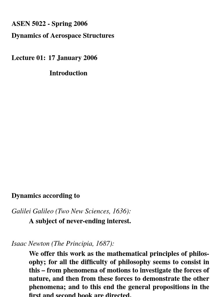 Dynsmics of Aerospace Structures Lecture | PDF | Normal Mode | Eigenvalues And Eigenvectors