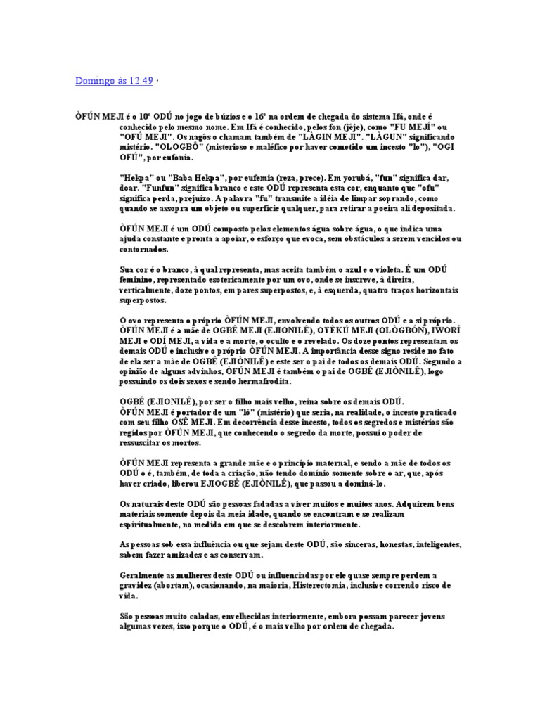 Ofun Meji | PDF | Oráculo | Morte