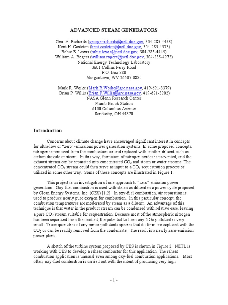 Steam Generator | PDF | Combustion | Carbon Dioxide