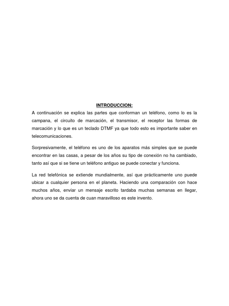 Partes de Un Aparato Telefonico | PDF | Teléfono | Transformador