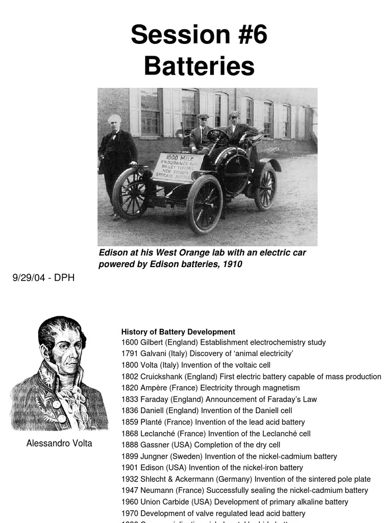 Batteries Overview History Chemistry Types Session-6 2007 | Download ...