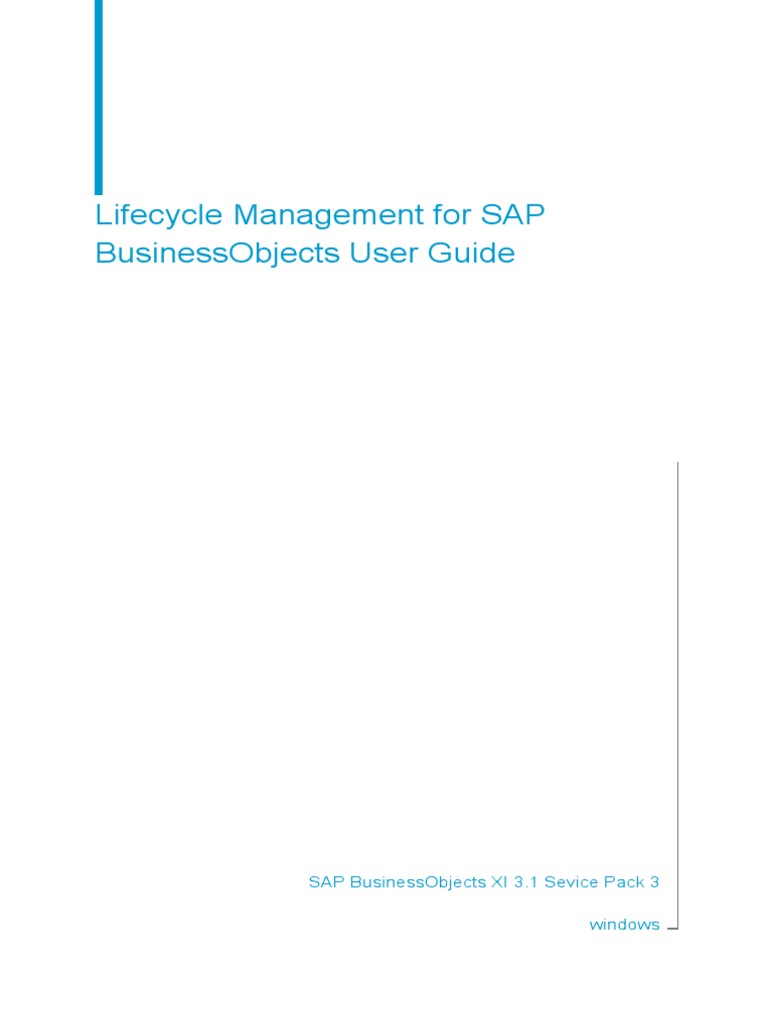 Lifecycle Management For SAP | PDF | Business Intelligence | Login