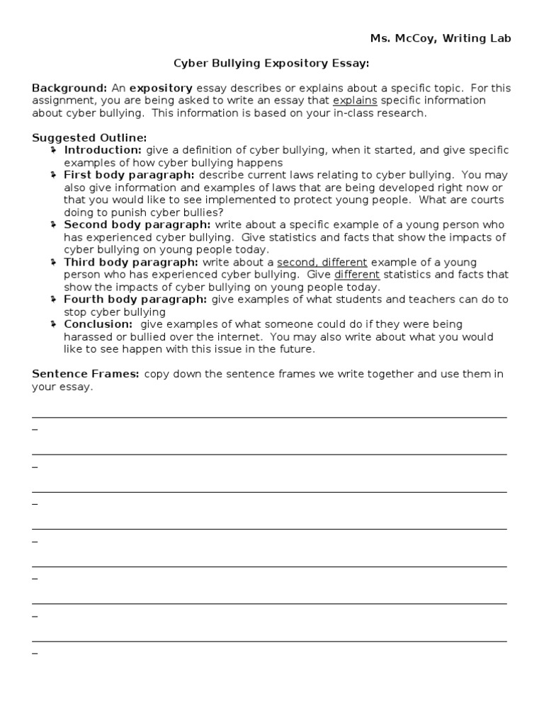Cyber Bullying Essay Guide | PDF