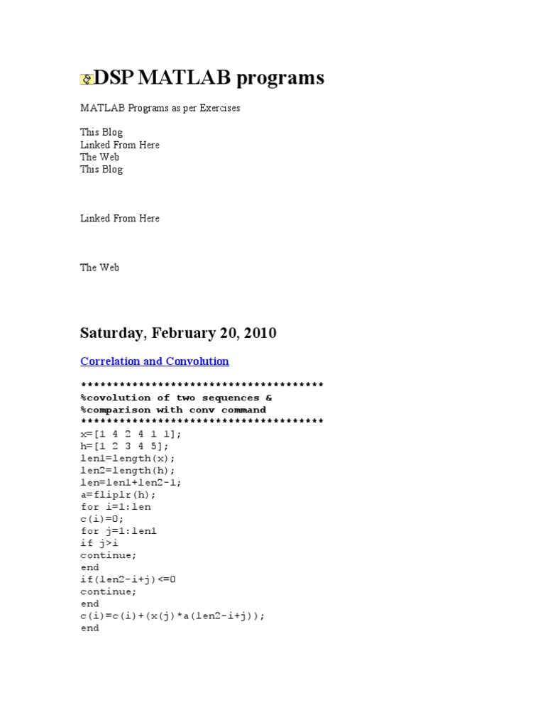 DSP Matlab Programs | Download Free PDF | Applied Mathematics | Telecommunications