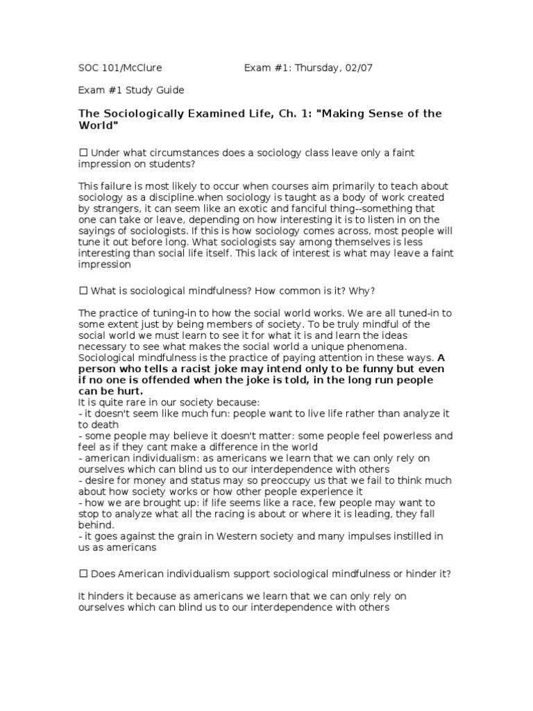 Sociology Study Guide | Observation | Sociology