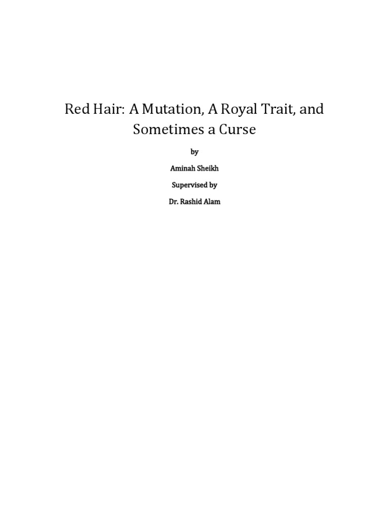 Red Hair: A Mutation, A Royal Trait, and Sometimes A Curse | PDF | Red ...