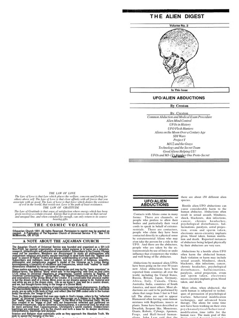 Alien Digest Vol 2 of 4 | PDF | Alien Abduction | Strategic Defense ...