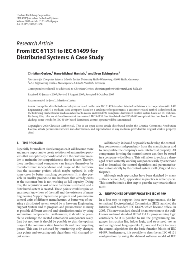 From IEC 61131 To IEC 61499 For Distributed Systems: A Case Study | PDF | Input/Output | Boolean ...