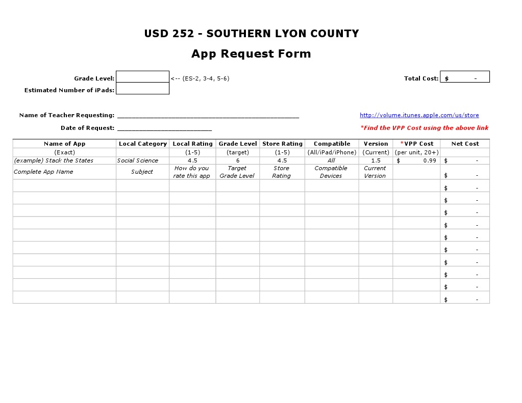 iPad App Request Form for Teachers | PDF | Career & Growth