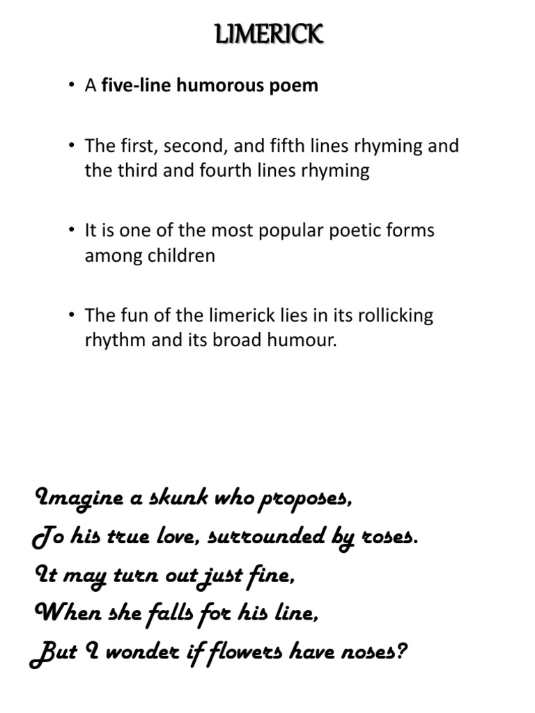 Limerics | PDF | Limerick (Poetry) | Stanzaic Form