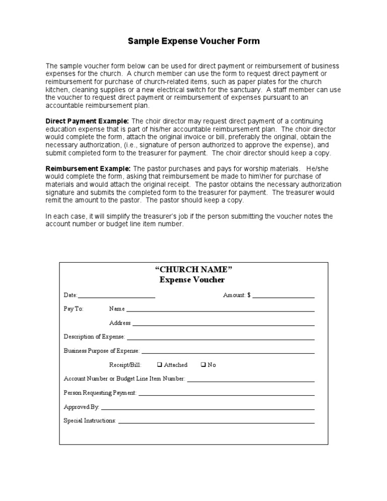 Sample Expense Voucher Form | PDF