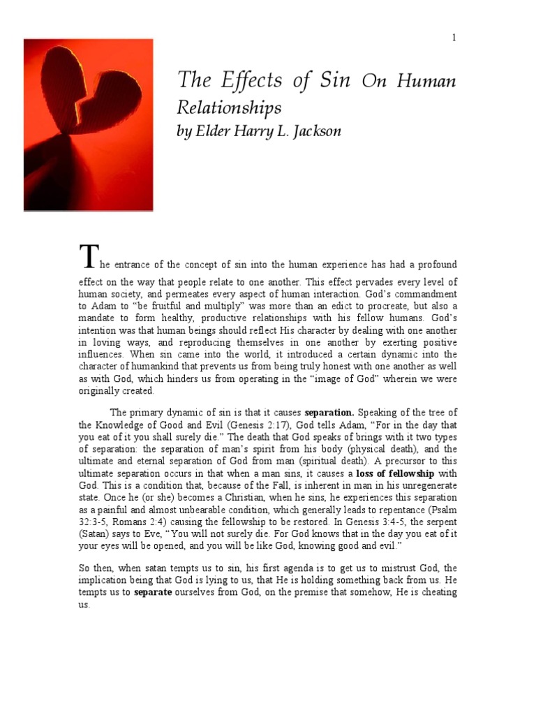 The Effects of Sin On Human Relationships | PDF | The Gospel | Adam And Eve