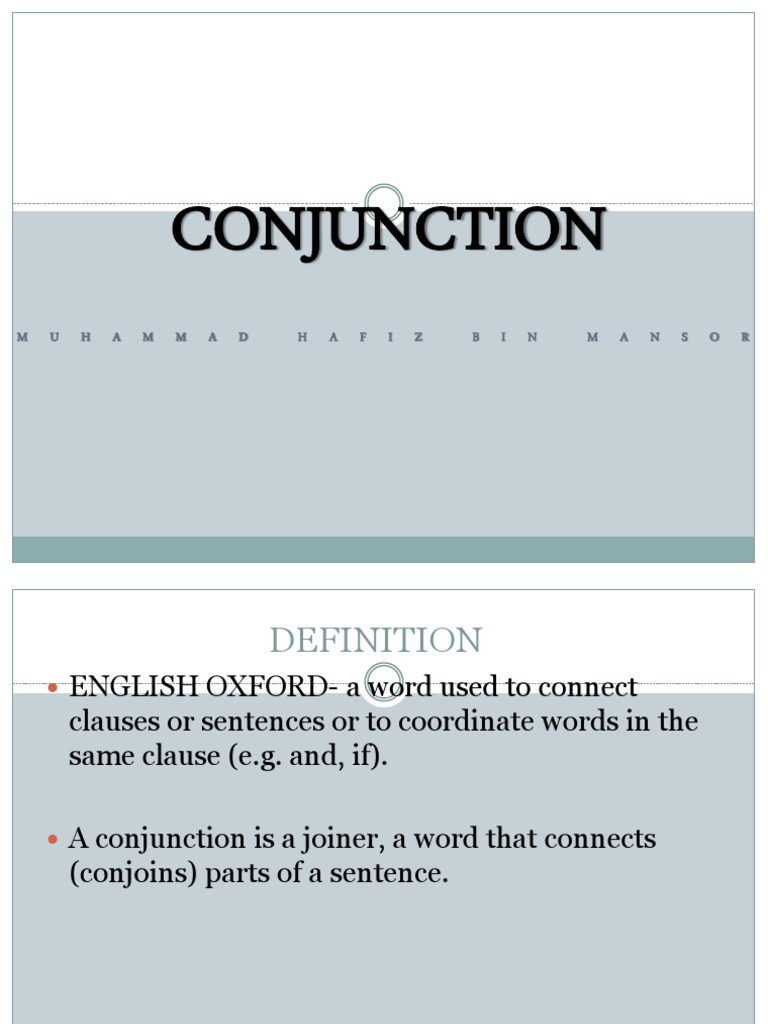 Conjunction | PDF | Comma | Linguistic Morphology
