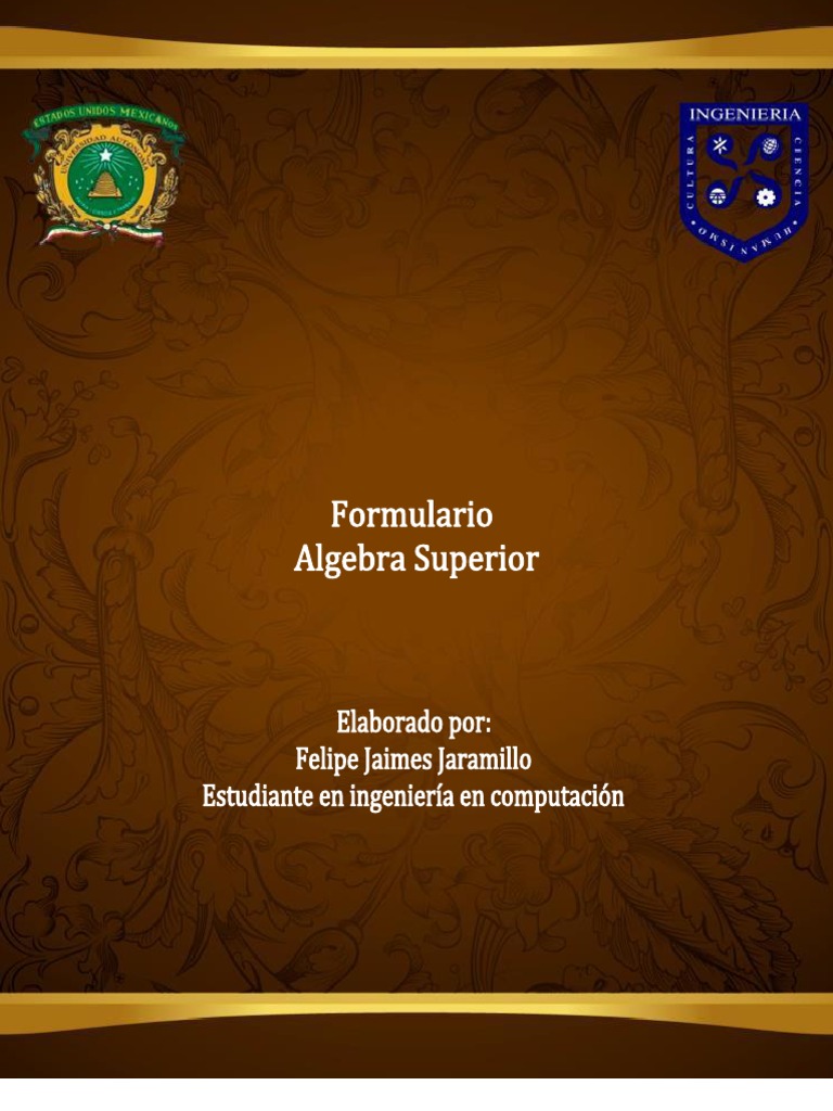 Formulario Final Algebra | PDF