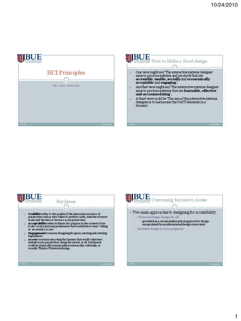 HCI Principles: How To Make A Good Design | PDF | Human–Computer ...