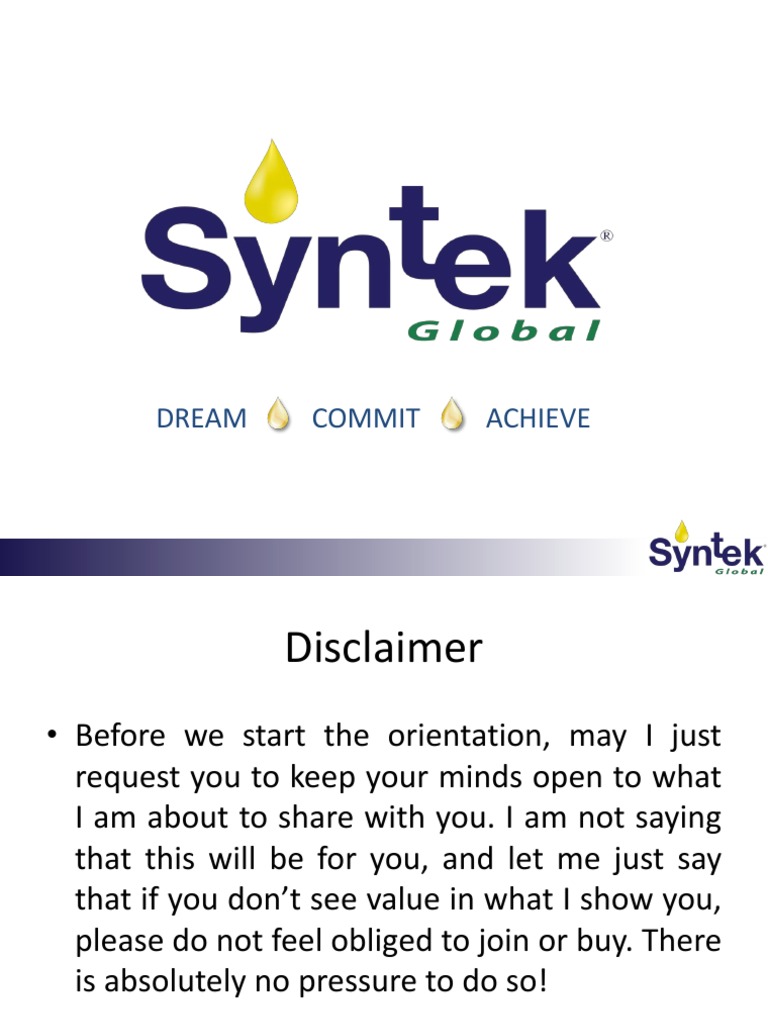 Syntek Global Business Opportunity Presentation | PDF | Organometallic ...