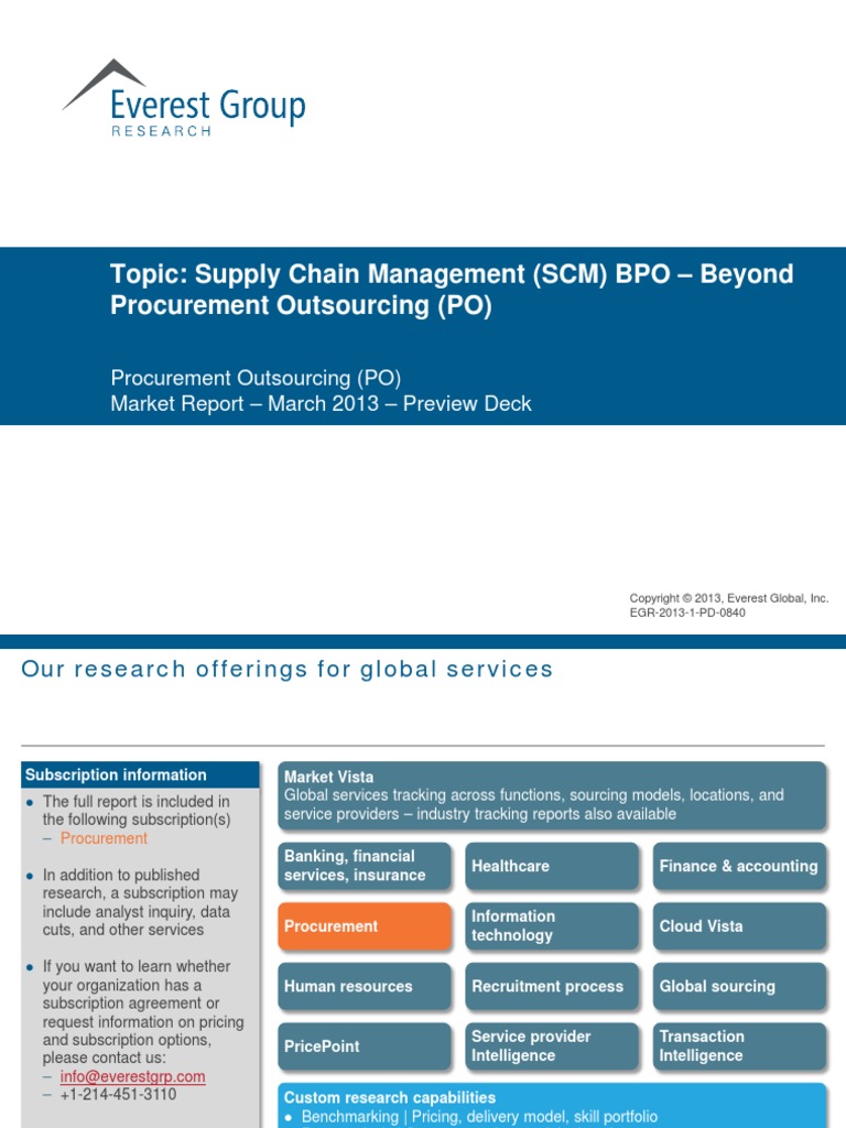Supply Chain Management (SCM) BPO - Beyond Procurement Outsourcing (PO ...