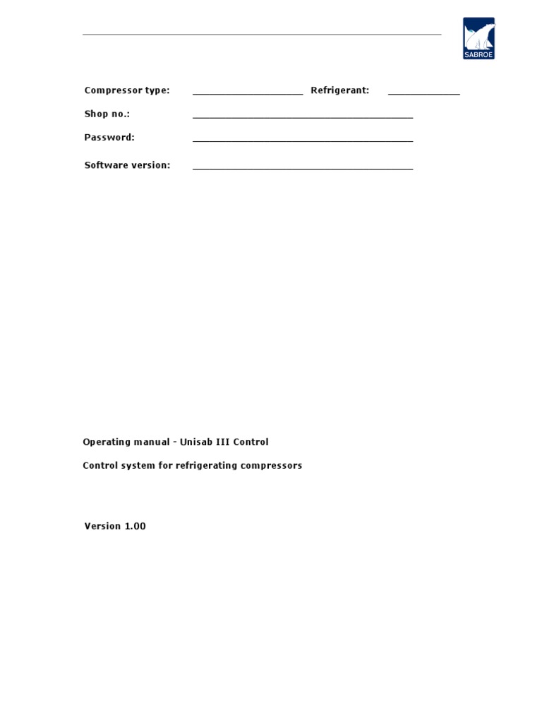 Unisab III Operating en Logo | PDF | Menu (Computing) | Pump