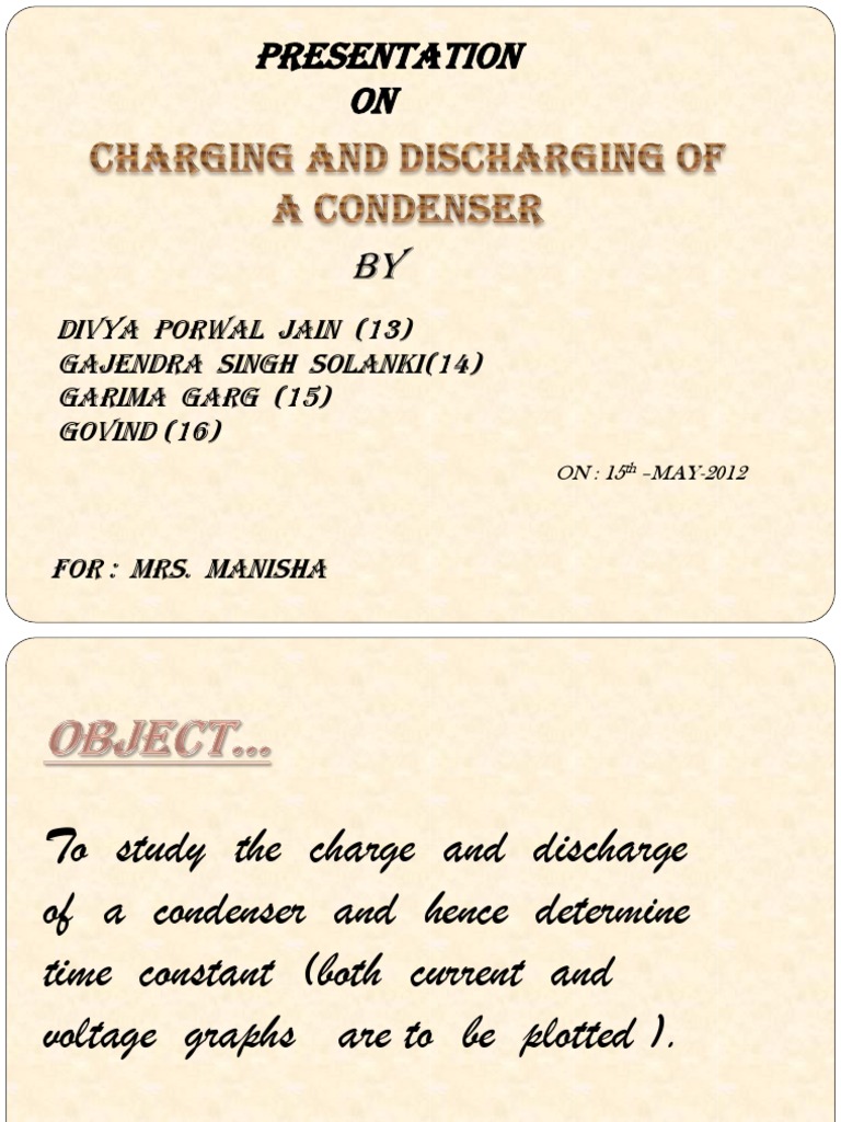 Capacitor Charging and Discharging Study | PDF | Capacitor | Battery ...