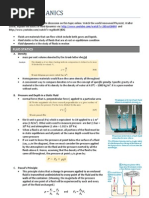 Fluid Mechanics Formula Sheet | PDF | Fluid Dynamics | Viscosity