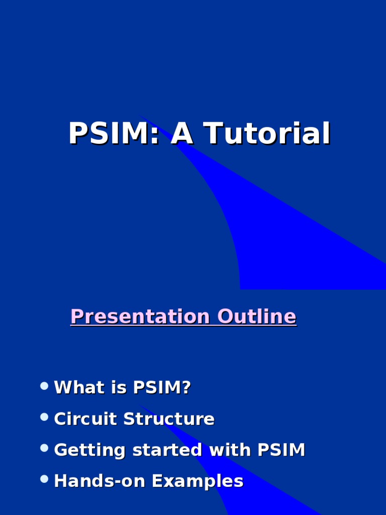 PSIM Tutorial | PDF | Electrical Network | Direct Current