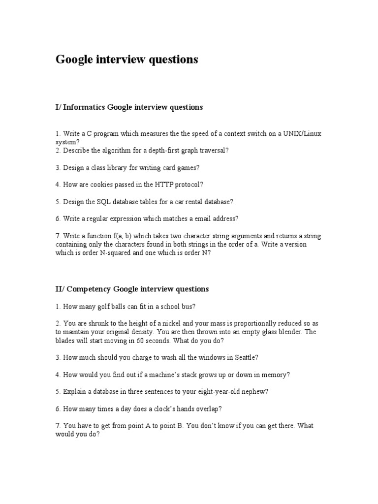 Google Interview Questions | Subroutine | Databases | Free 30-day Trial ...