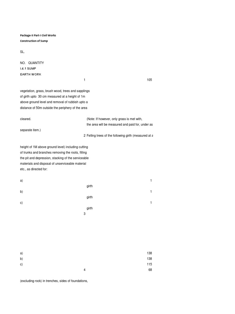 Civil Works for Sump Construction | PDF | Construction Aggregate | Concrete