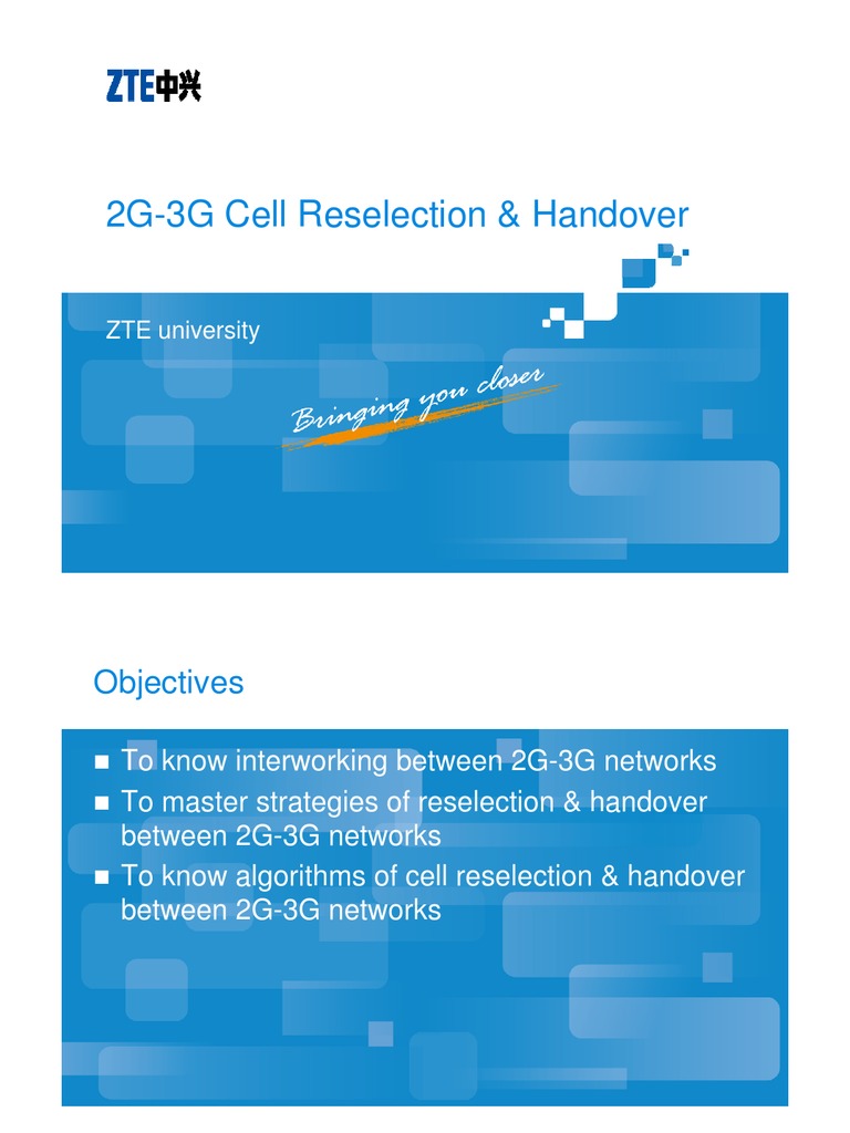 GO - NA25 - E1 - 1 2G-3G Cell Reselection & Handover | PDF | 3 G | Gsm