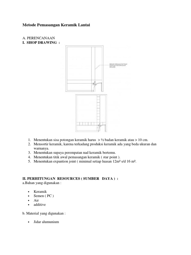 Metode Pemasangan Keramik Lantai | PDF